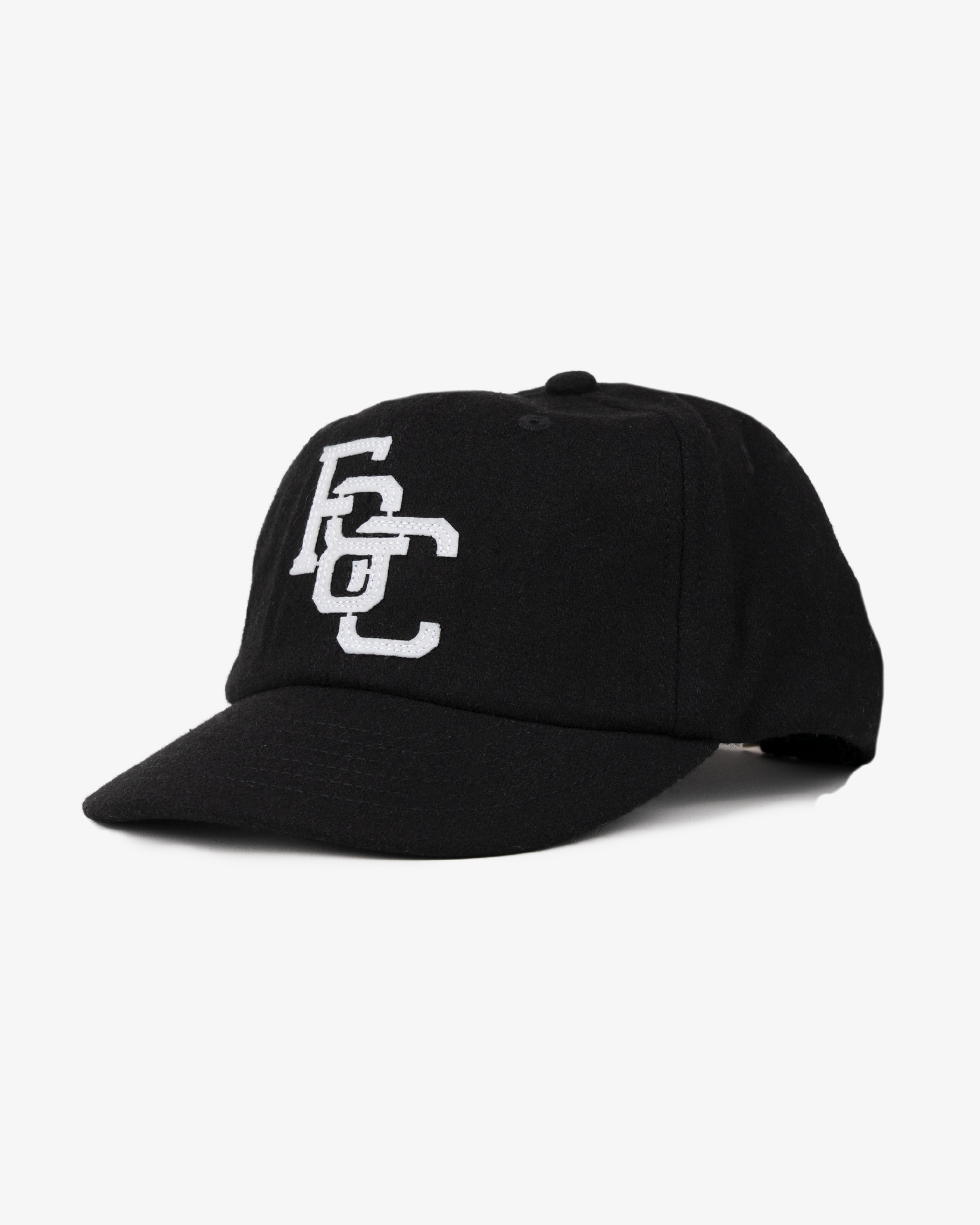 Monogram Ball Cap - Short Brim 6 Panel - Black – F AND CO.