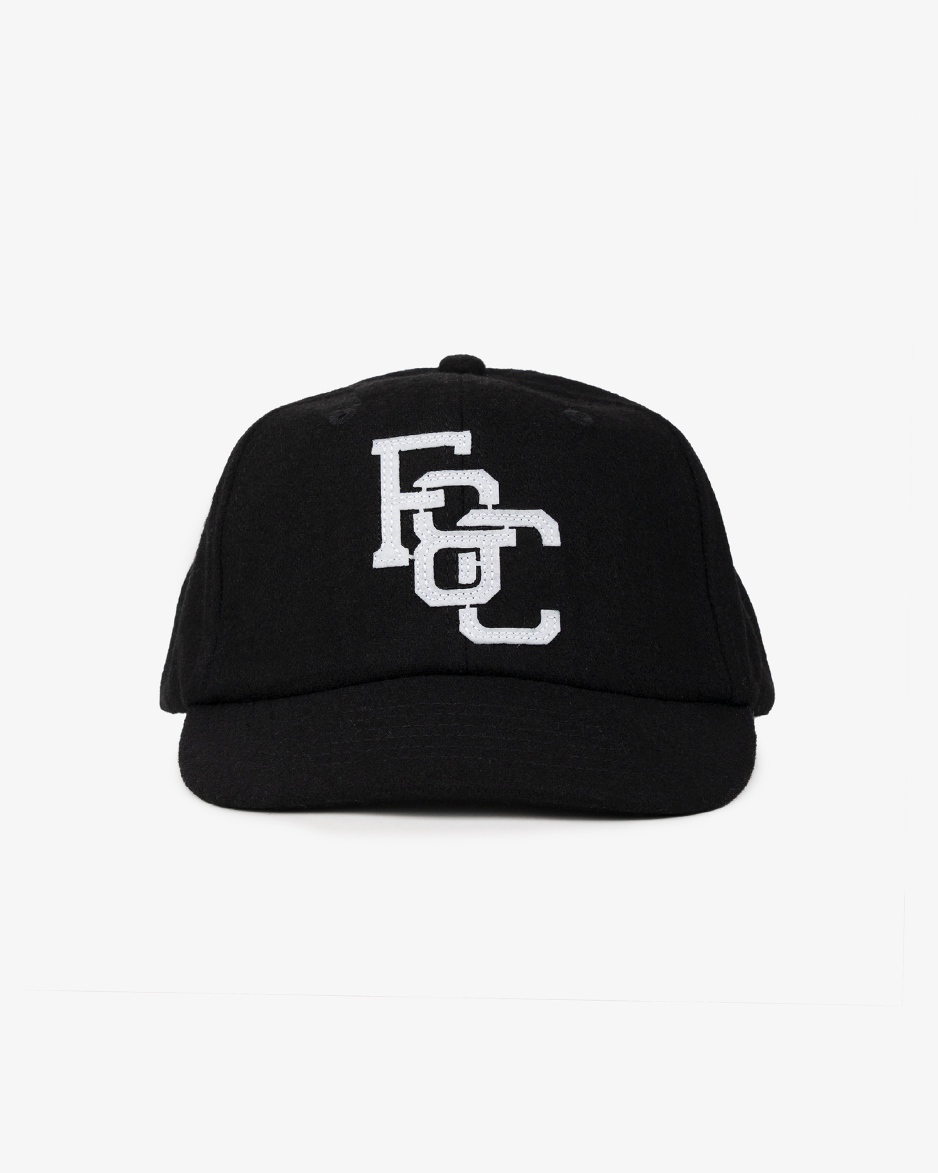 Monogram Ball Cap - Short Brim 6 Panel - Black – F AND CO.