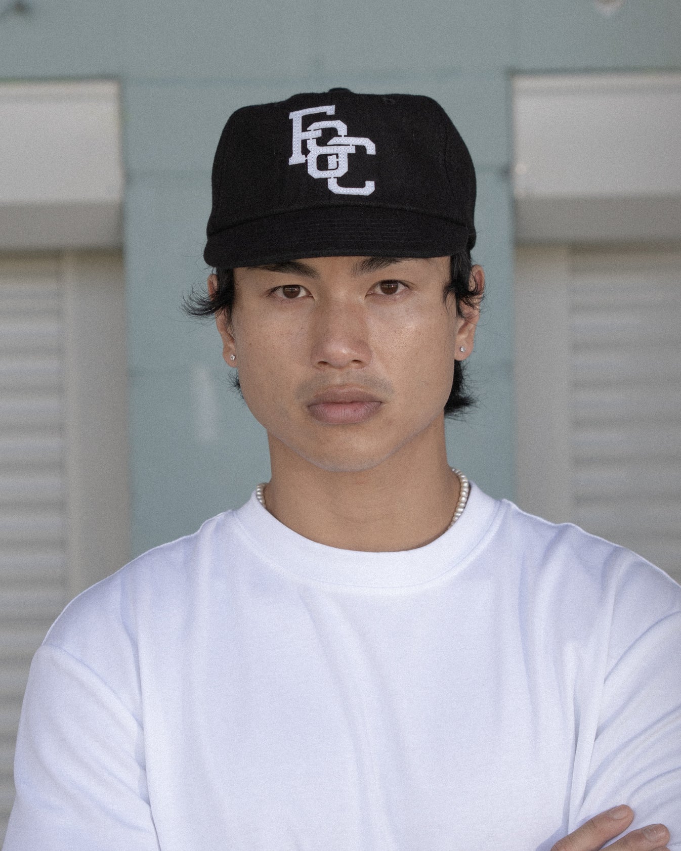 Monogram Ball Cap - Short Brim 6 Panel - Black – F AND CO.
