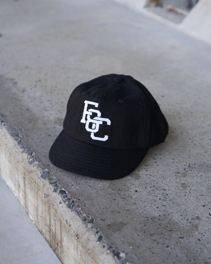 Monogram Ball Cap - Short Brim 6 Panel - Black – F AND CO.